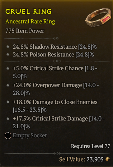 3/4 Ring - Crit Dmg/crit Chance/close - Topic - d2jsp