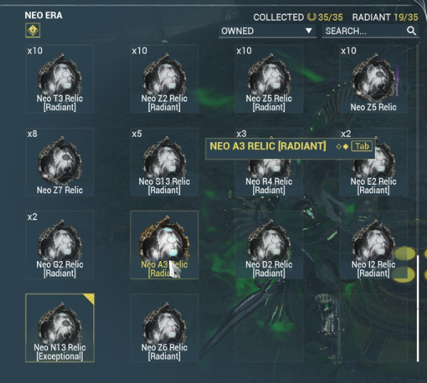 Relic Tab UI glitch. - General - Warframe Forums