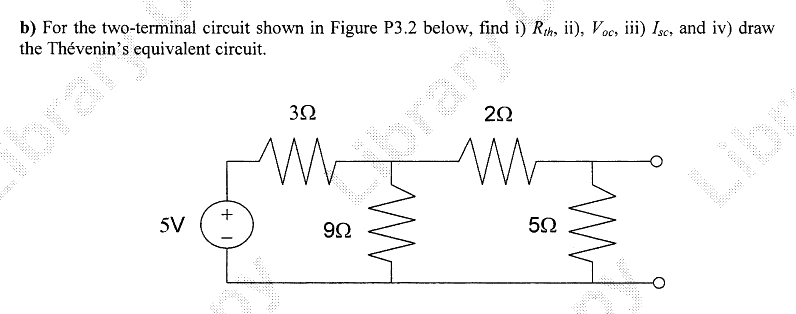Solved b) For the two-terminal circuit shown in Figure P3.2 | Chegg.com