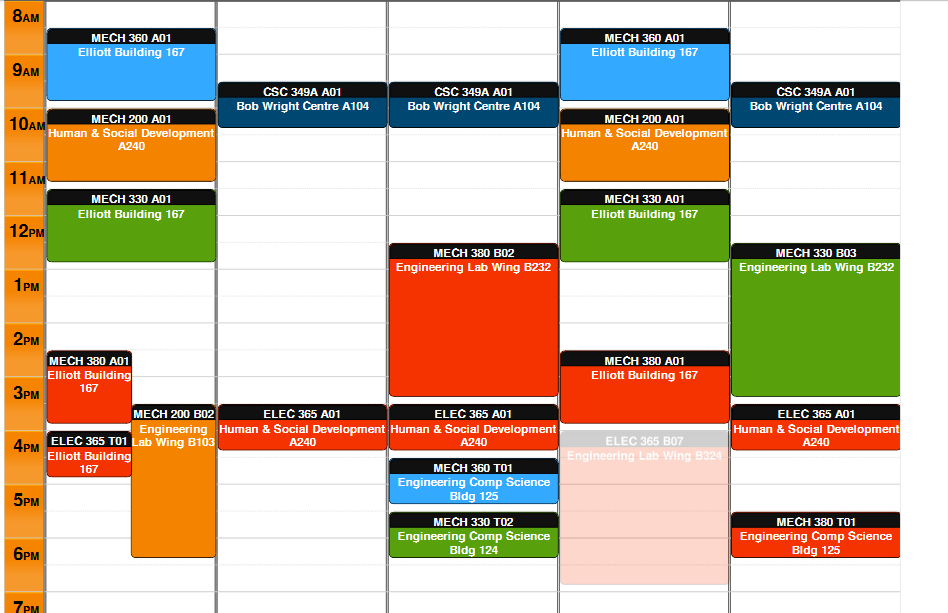 The fall semester is upon us, share your schedules! : r/EngineeringStudents