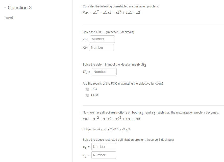 Solved Solve the following minimization problem: Question 1 | Chegg.com
