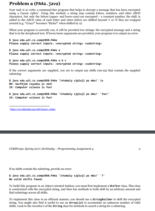 Solved S Pa4 Class Todo Document Class Public Class Pa4a Error Incorrect Command Line