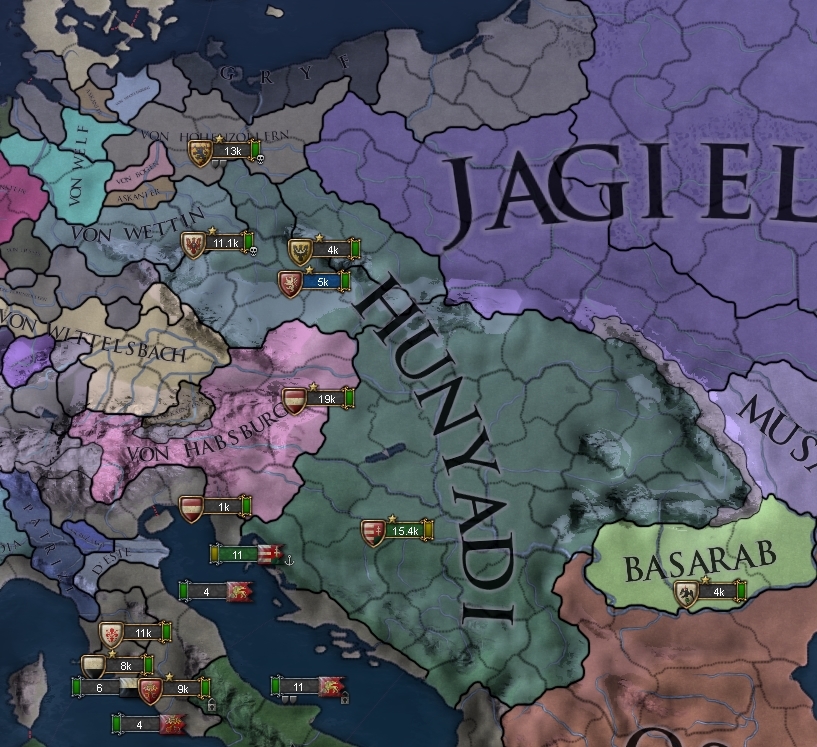 Trying out Hungary, for the diet in 1445, Take the Hunyadi or von ...