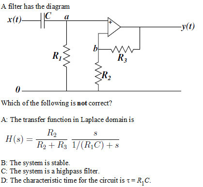 Solved A filter has the diagram Which of the following is | Chegg.com
