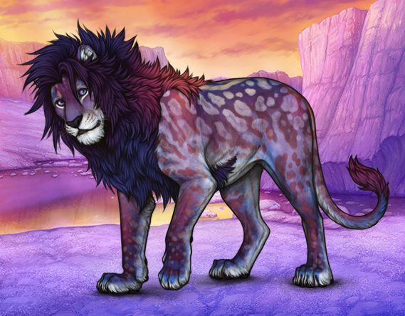 Purple lion design - gmo cow prize :|: Lioden