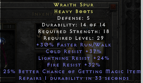 Wraith Spur Tri-res Mf Boots - Topic - d2jsp