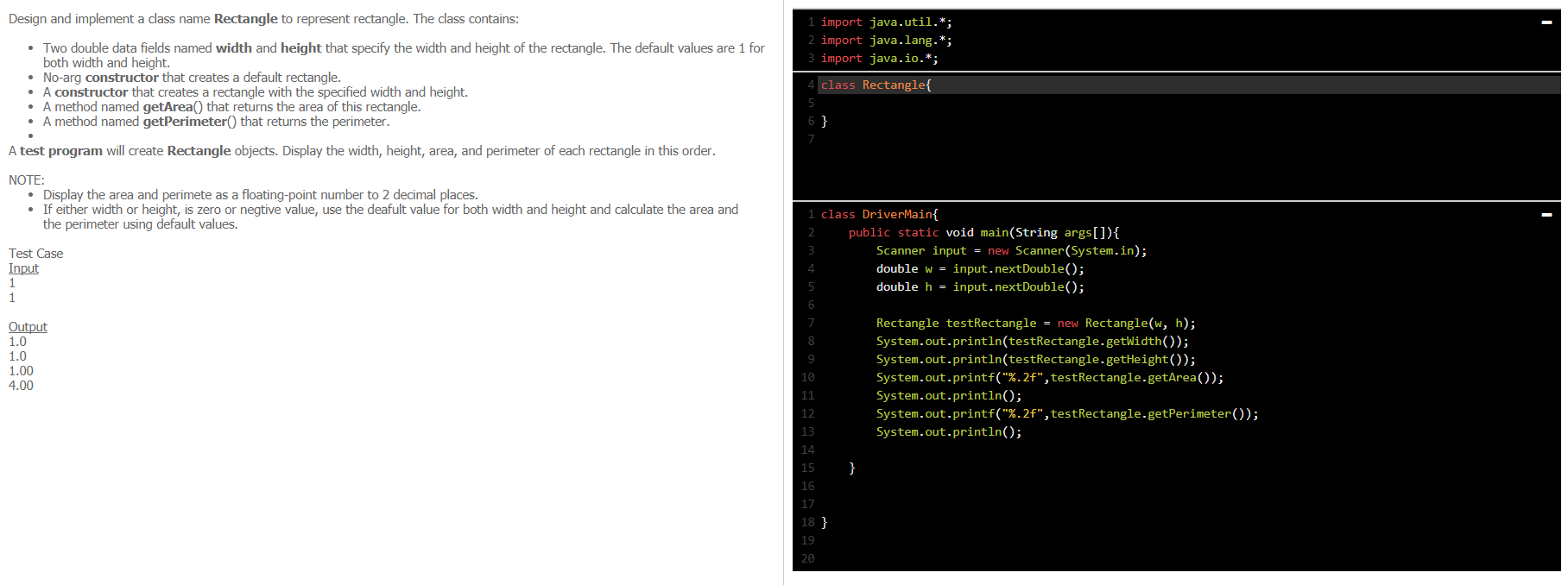 Solved Design And Implement A Class Name Rectangle To