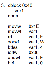Solved Show the result of each PIC 16F1829 instruction in | Chegg.com