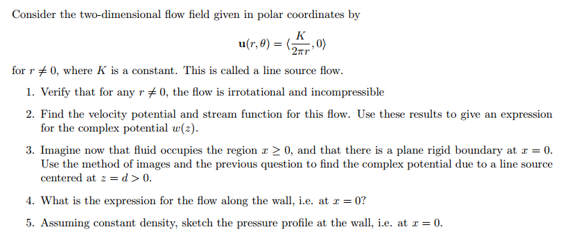 Solved Consider the two-dimensional flow field given in | Chegg.com