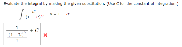 Solved Evaluate the integral by making the given | Chegg.com