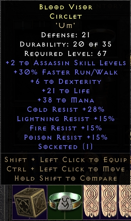 Wts 2 Sin 30 Frw Life Mana Allresist Circlet - Topic - d2jsp