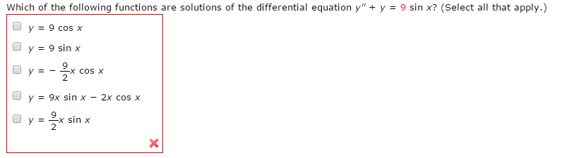 Solved Which of the following functions are solutions of the | Chegg.com