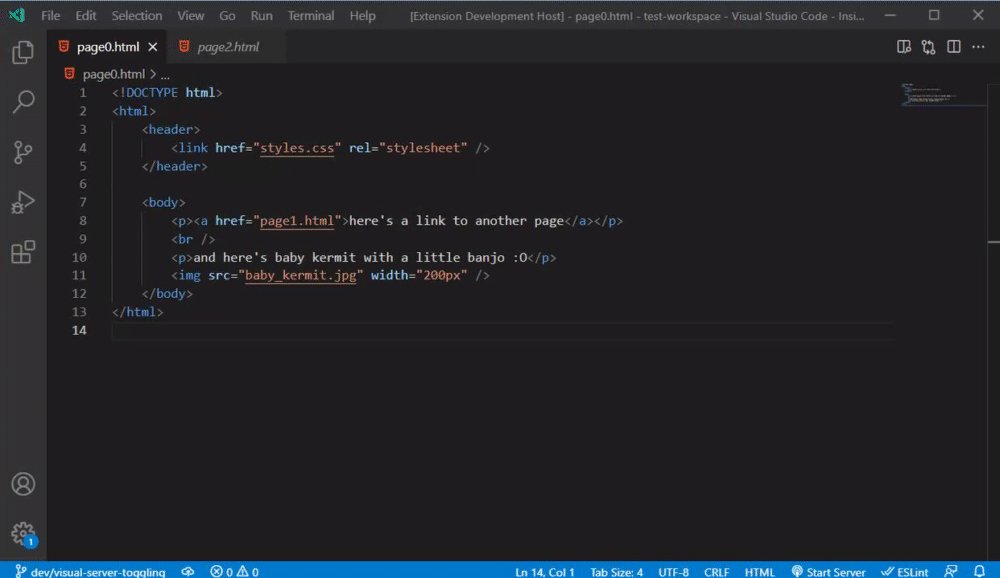 Visual Server Toggling by andreamah · Pull Request #11 · microsoft/vscode-livepreview · GitHub