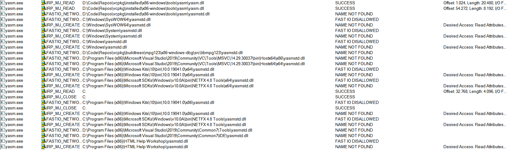[yasm] Dependent library of yasm binary is missing · Issue #18746 · microsoft/vcpkg · GitHub