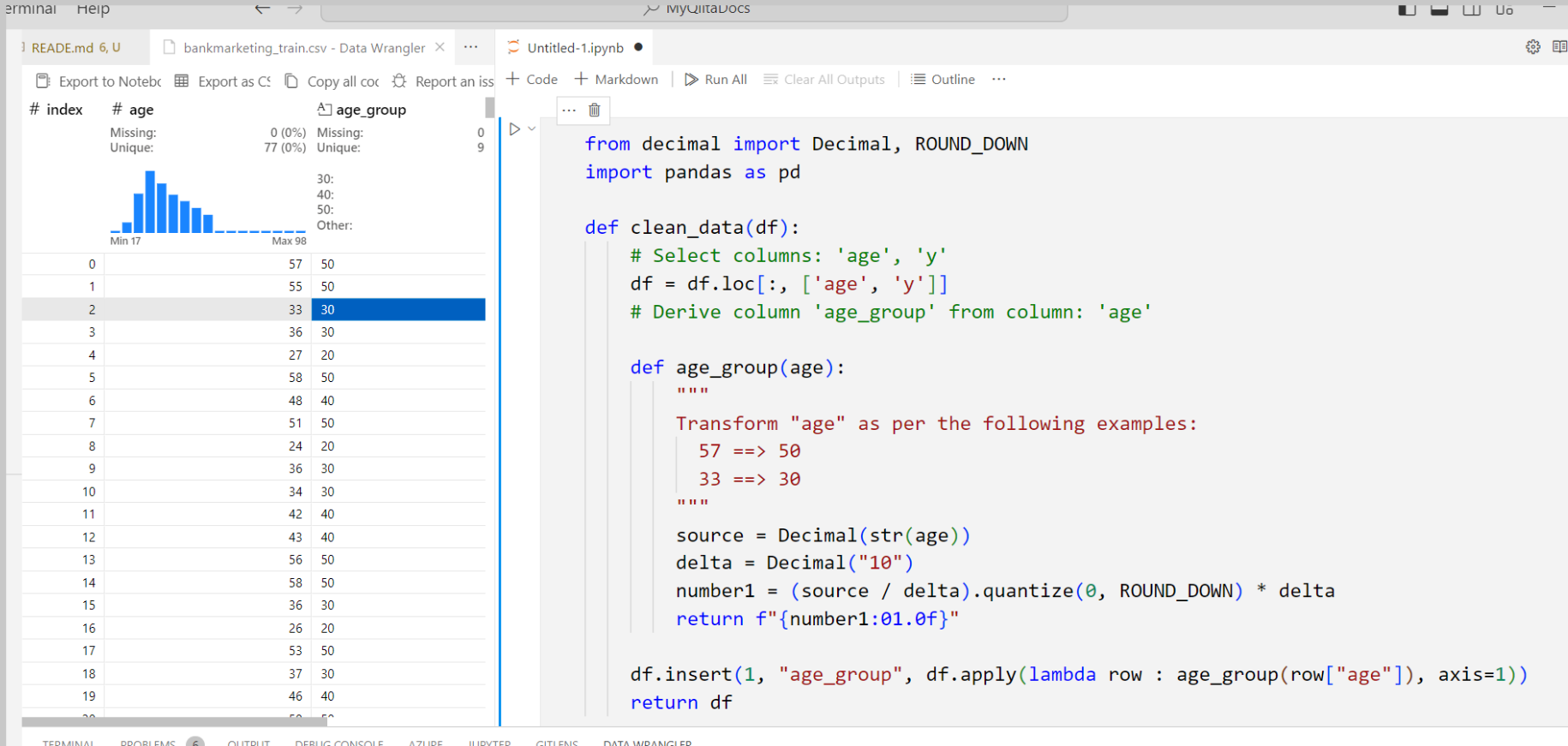 Data Wrangler for VSCode を試してみる #pandas - Qiita