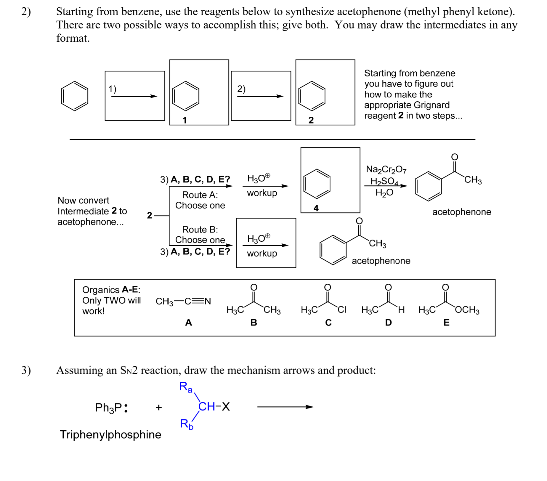 Solved 2) Starting from benzene, use the reagents below to | Chegg.com