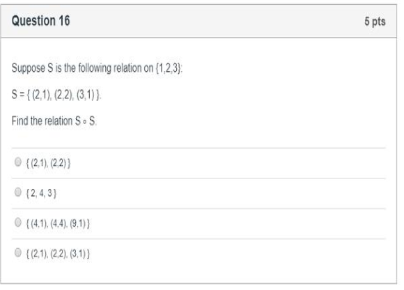 Solved Question 16 5 pts Suppose S is the following relation | Chegg.com Solved Question 16 5 pts Suppose S is the following relation | Chegg.com