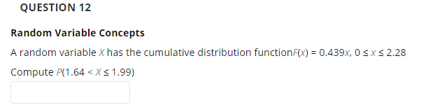 Solved QUESTION 12 Random Variable Concepts A random | Chegg.com