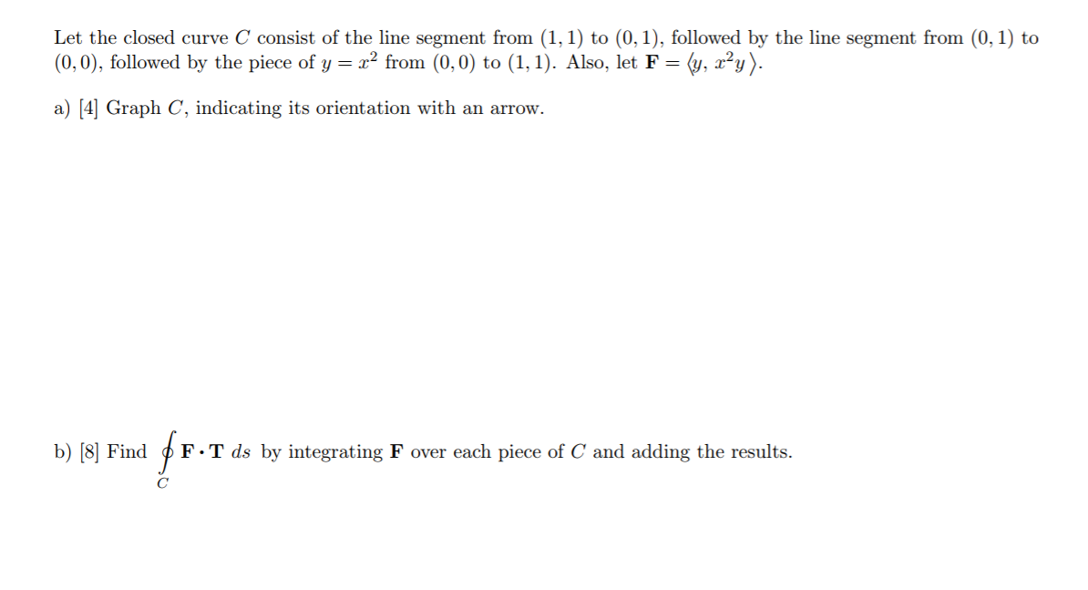 Solved Let The Closed Curve C Consist Of The Line Segment 6405