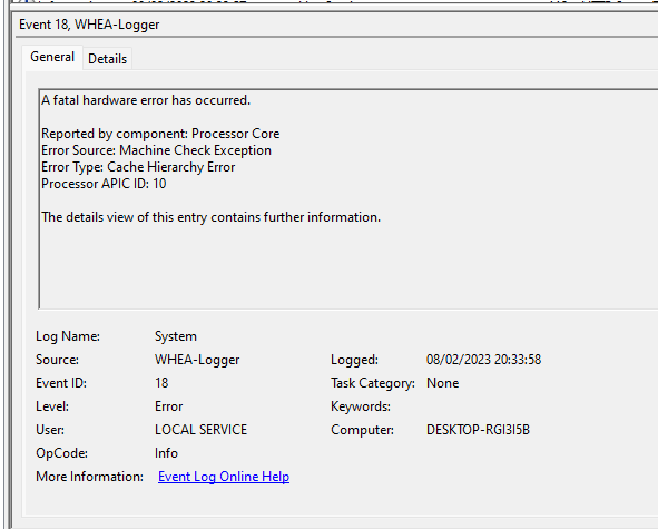 Sudden PC reboots, WHEA Logger errors : r/AMDHelp