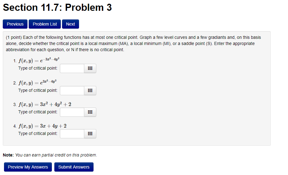 Solved Section 11.7: Problem 3 PreviouS Problem List Next (1 | Chegg.com