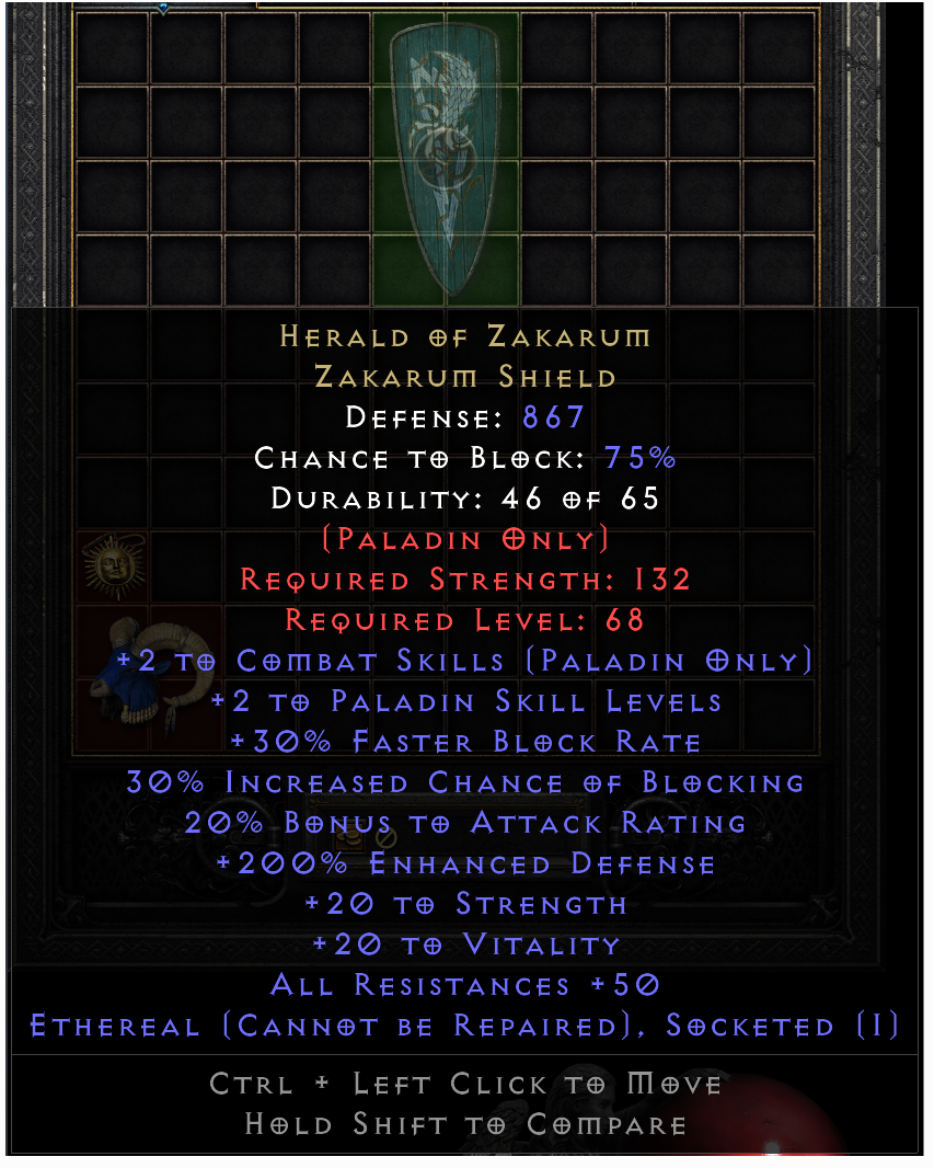 Sell Herald Of Zakarum Eth 200ed 867def 1s - Topic - d2jsp