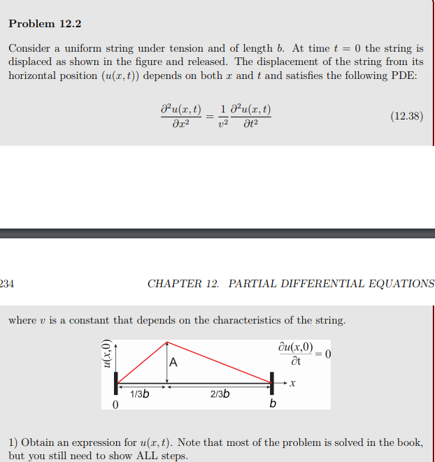 Solved Problem 12.2 Consider a uniform string under tension | Chegg.com