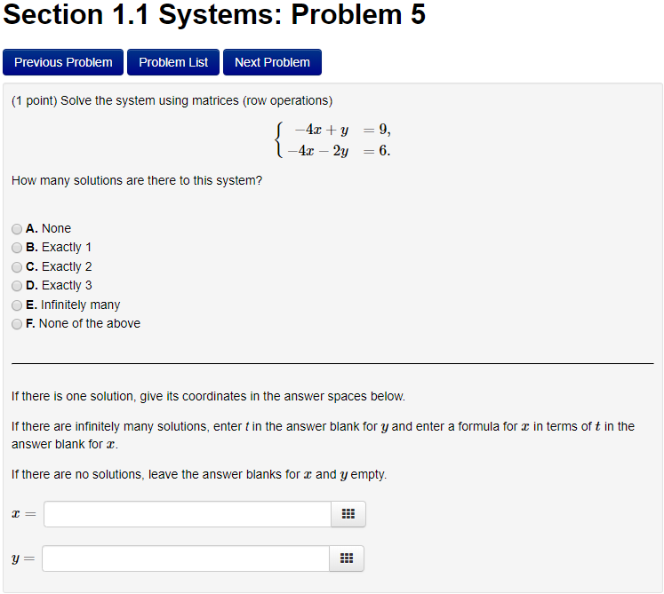 Solved Section 1 1 Systems Problem 5 Previous Problem