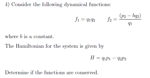Solved 4) Consider the following dynamical functions: 91 | Chegg.com