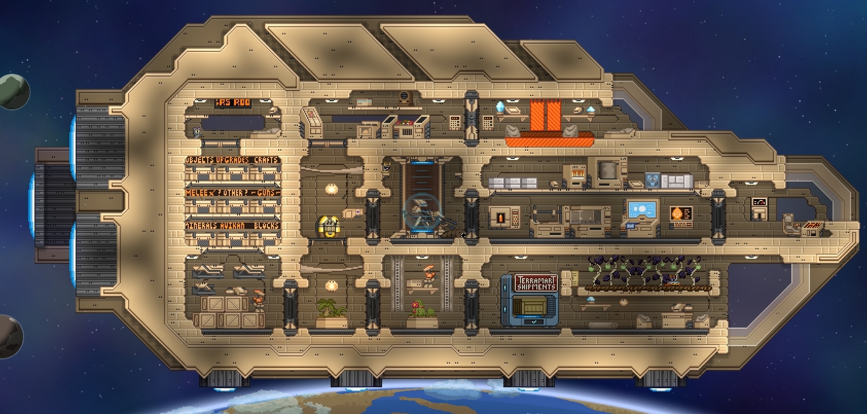 A custom modded ship based heavily off the Avikan! : r/starbound