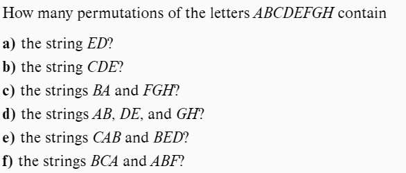 Solved How many permutations of the letters ABCDEFGH contain | Chegg.com