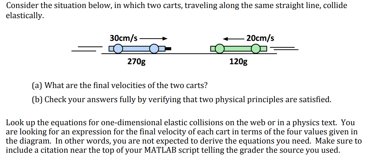 Solved Consider the situation below, in which two carts, | Chegg.com