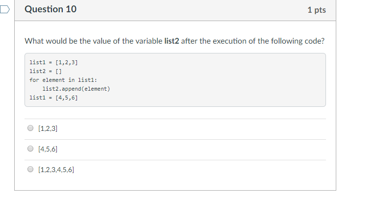 Solved D Question 10 1 pts What would be the value of the | Chegg.com