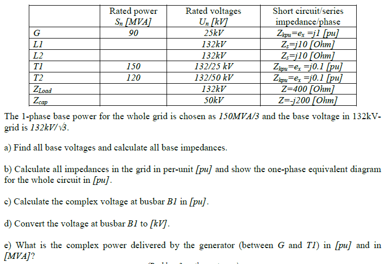 Solved General: The power frequency is 50 Hz. All curTents | Chegg.com