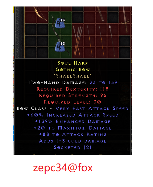 Xh23 Lld Gothic Bow 60*ias Ed*139 20*max Dmg - Topic - d2jsp