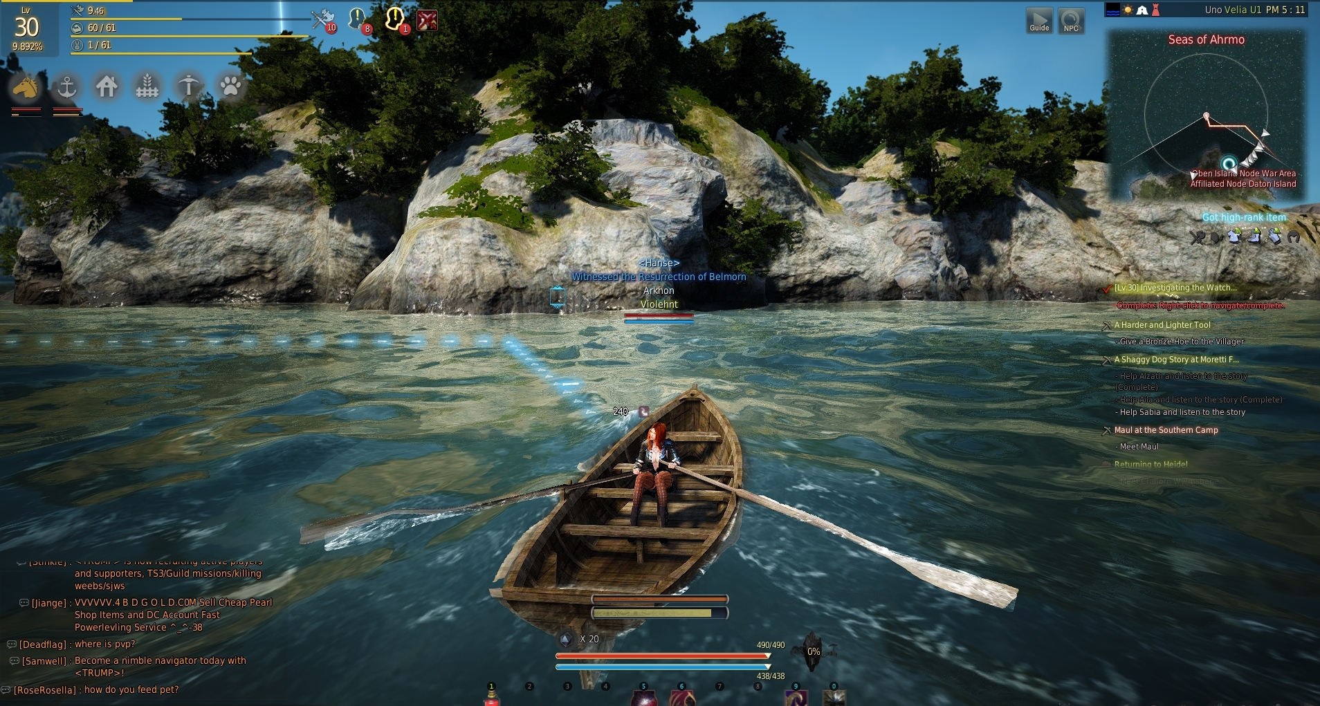 Nodes listed as affiliated over large areas of the ocean, but not ...