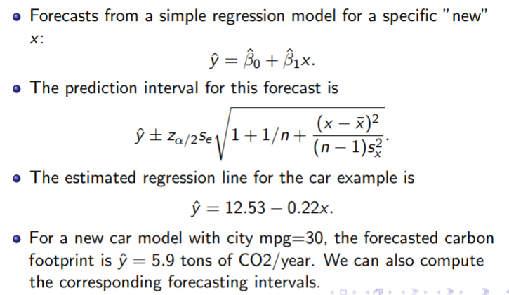 Forecasts from a simple regression model for a | Chegg.com