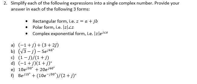 Solved Simplify each of the following expressions into a | Chegg.com