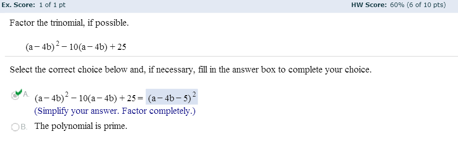 Factor (a-4b)^2-10(a-4b)+25. Can you explain this to me? : r/MathHelp