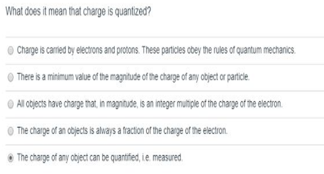 Solved What does it mean that charge is quantized? Charge is | Chegg.com