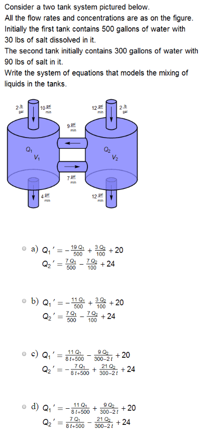 Solved Consider a two tank system pictured below All the | Chegg.com
