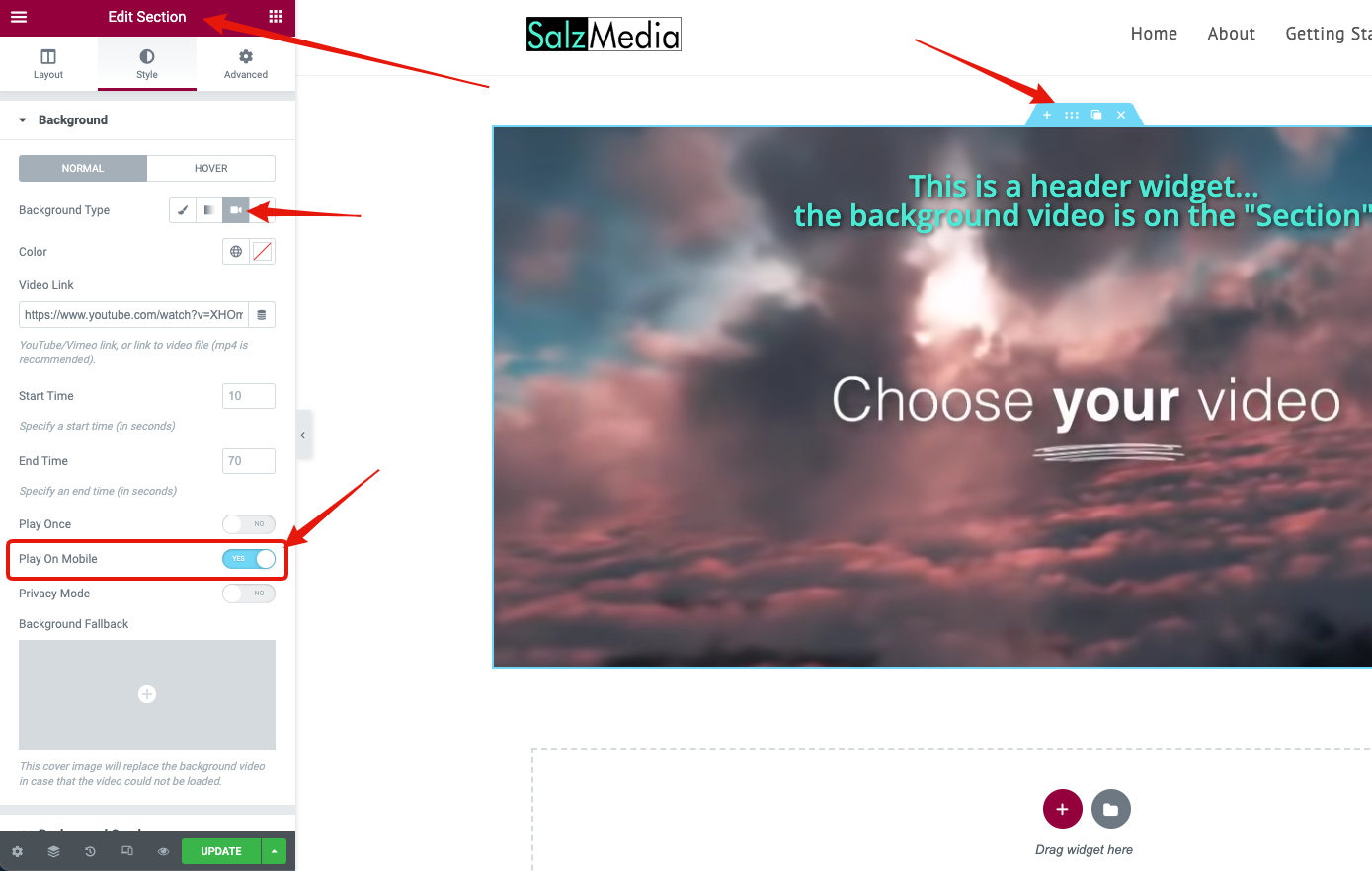 Background video doesn't play on mobile when I use the video hosted on ...
