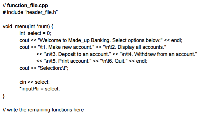 Solved In this project, we w make up a banking system. You | Chegg.com
