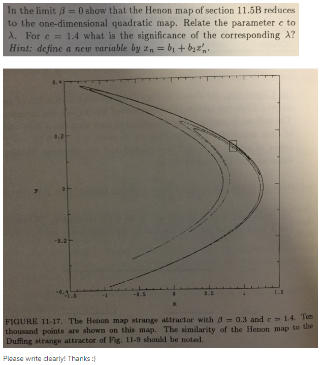 Solved In the limit ? 0 show that the Henon map of section | Chegg.com