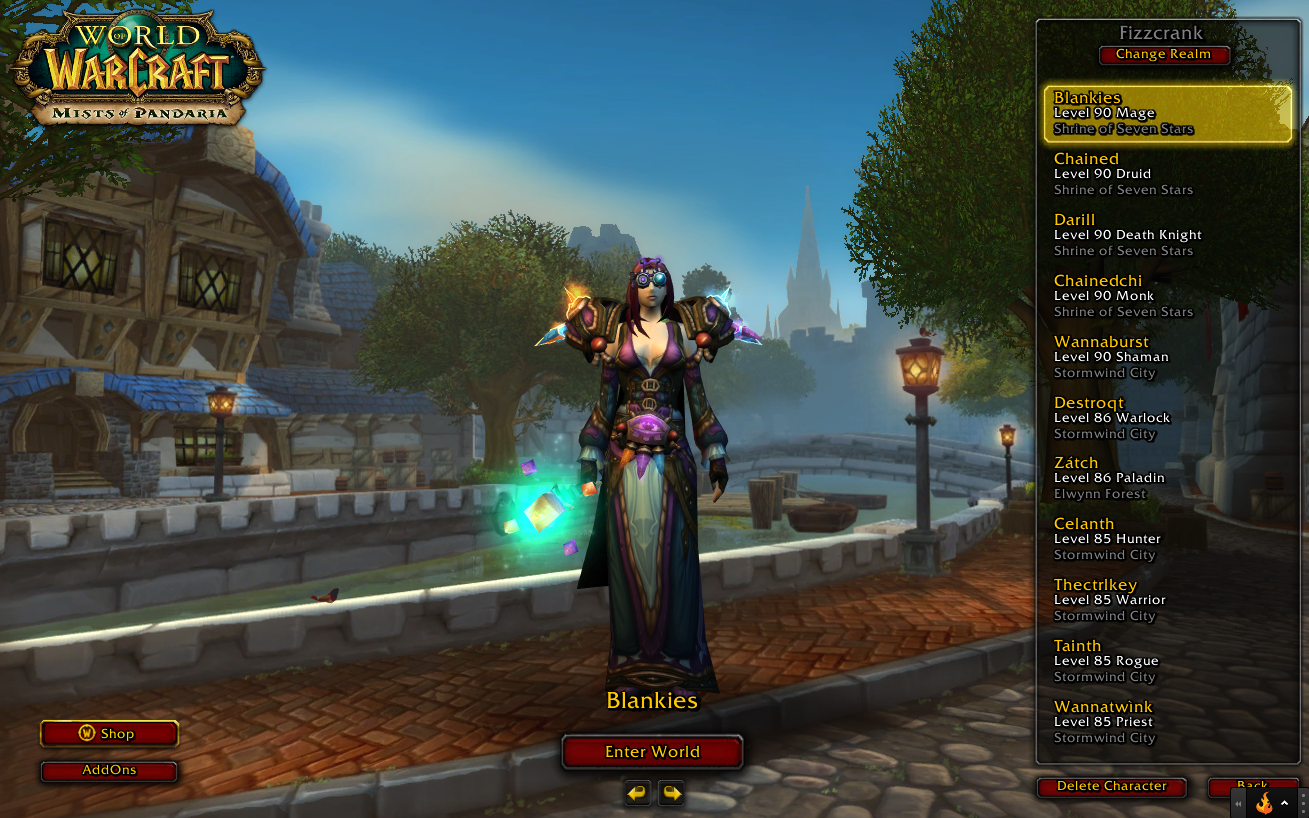 Show off your character selection screen! : r/wow