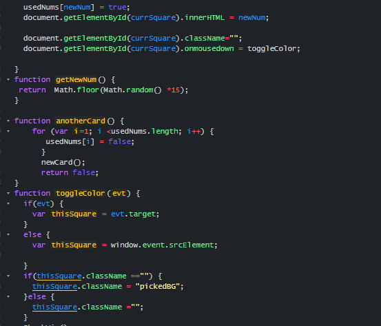 JAVAScript: Bingo Game Part 2 – Learn Scratch SG