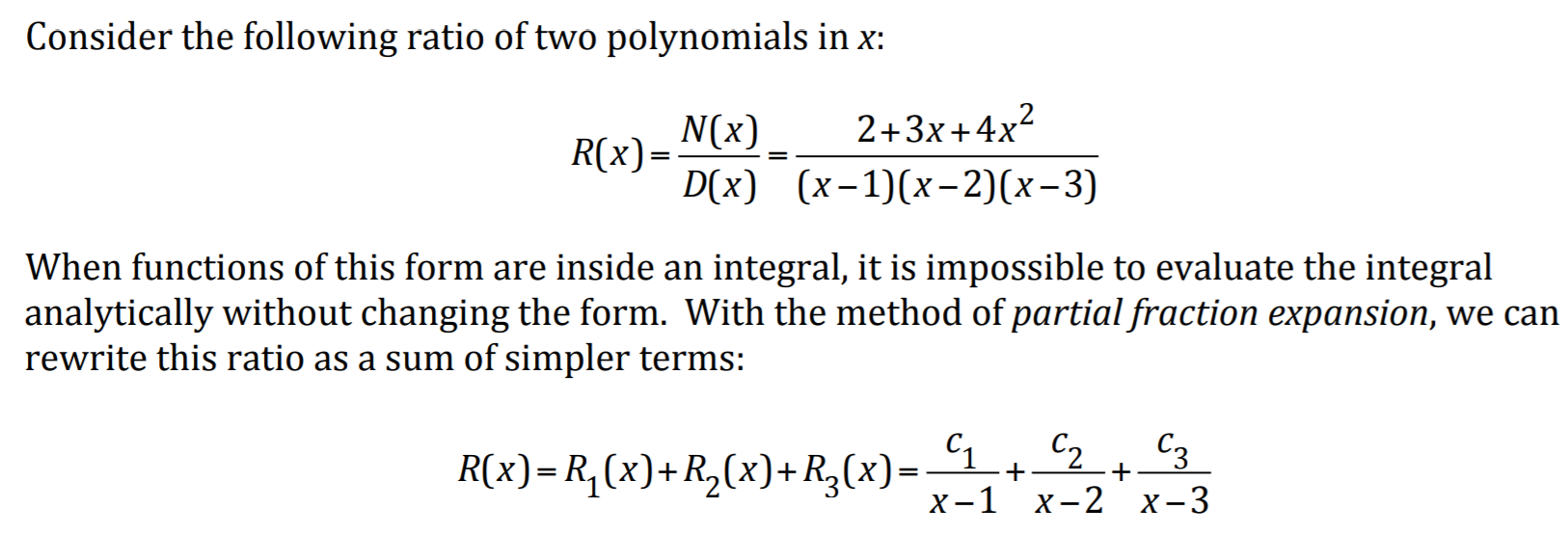 Solved Consider the following ratio of two polynomials inx: | Chegg.com