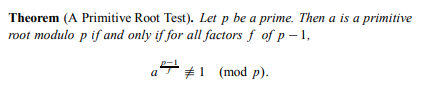 Solved Theorem (A Primitive Root Test). Let p be a prime. | Chegg.com