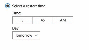 Automatic Restart Time : Windows10