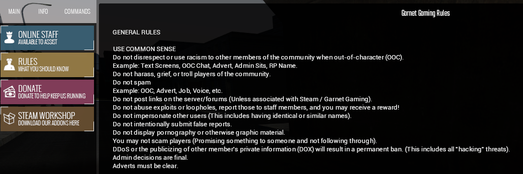 DarkRP Update [07/11/2022] - The Archive - Garnet Gaming